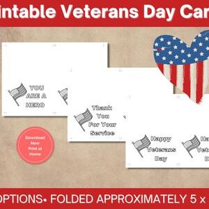Printable Coloring Veterans Day Cards - Etsy
