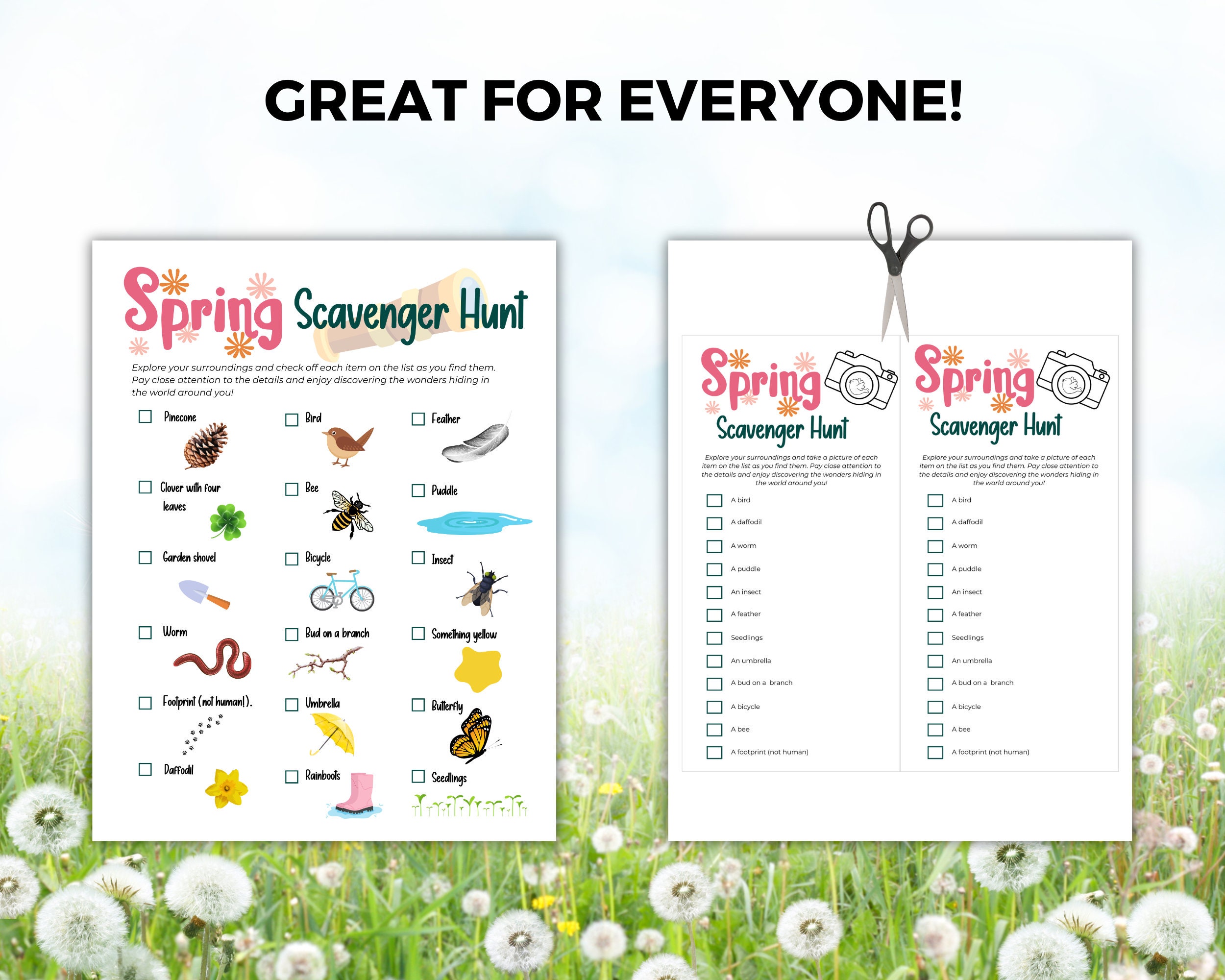 Spring Scavenger Hunt, Outdoor Scavenger Hunt for Teens, Printable ...