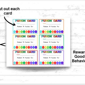 Punch Cards for Kids, Incentive Reward Card Tracker for Teacher or ...