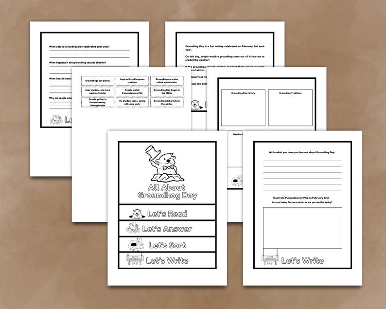 Groundhog Day Flip Book Printable, Groundhog Day Reading, Answering ...