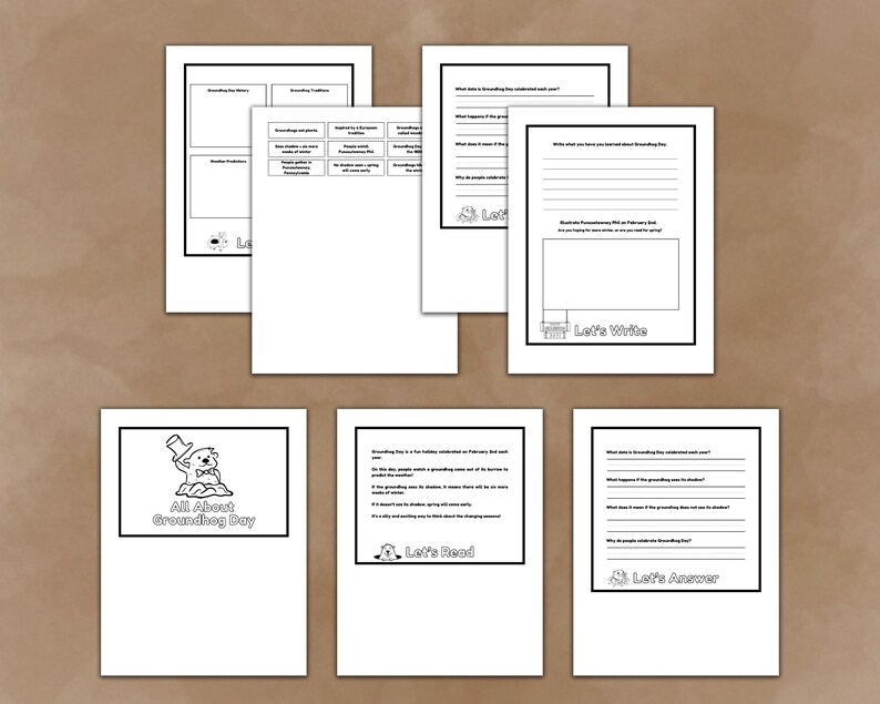 Groundhog Day Flip Book Printable, Groundhog Day Reading, Answering ...