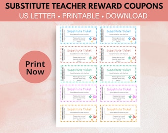 Substitute Teacher - Classroom Behavior Management - Awards - Etsy