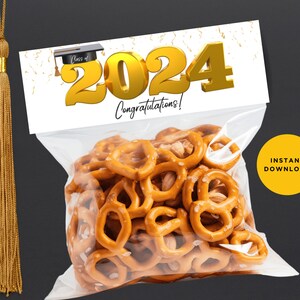 Graduation Class of 2024, Congratulation Treat Bag Topper, Digital ...