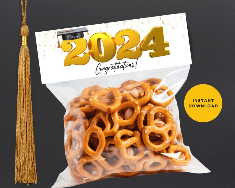 Graduation Class of 2024, Congratulation Treat Bag Topper, Digital ...