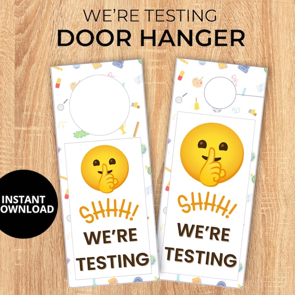 Quiet Testing Sign - Etsy