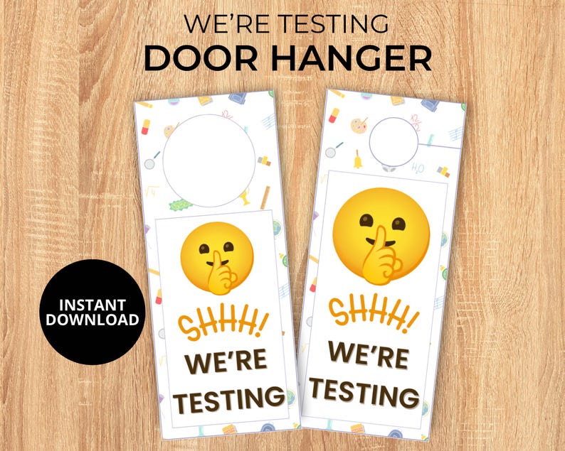 Door Sign for Testing Printable, Door Hanger, Classroom Sign, Door ...