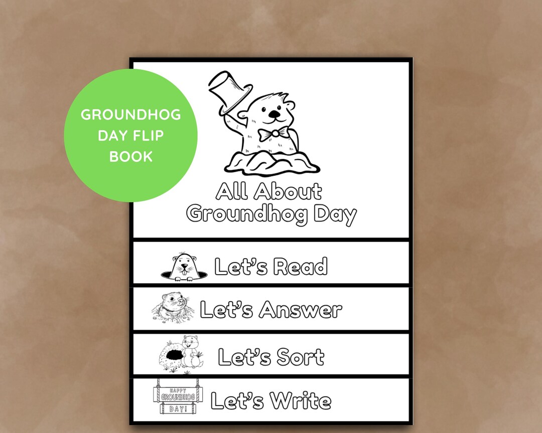 Groundhog Day Flip Book Printable, Groundhog Day Reading, Answering ...
