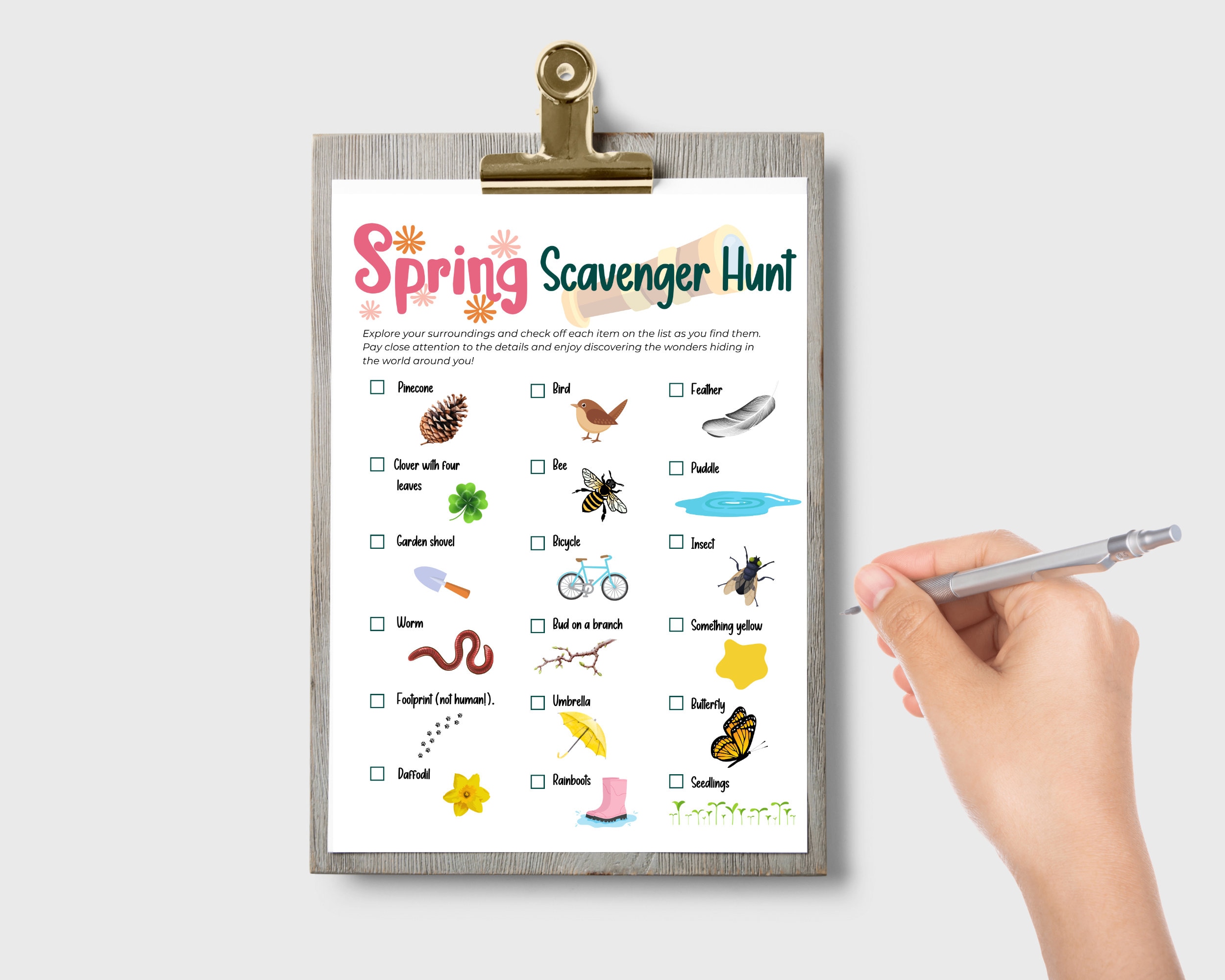 Spring Scavenger Hunt, Outdoor Scavenger Hunt for Teens, Printable ...