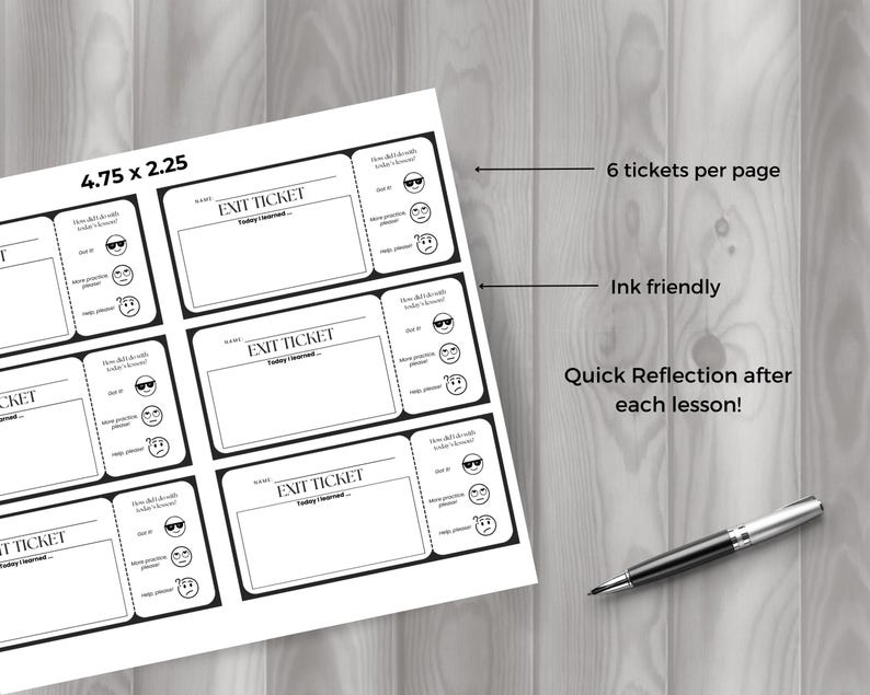 Exit Ticket Printable, Student Reflection, Quick Assessment, Student ...