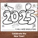 New Year's Resolutions Coloring Page for Kids 2025, Goal & Reflection ...