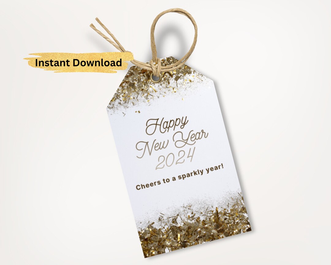 New Years Gift Tag, Printable New Years Gift Tag, New Years Favor Tag ...