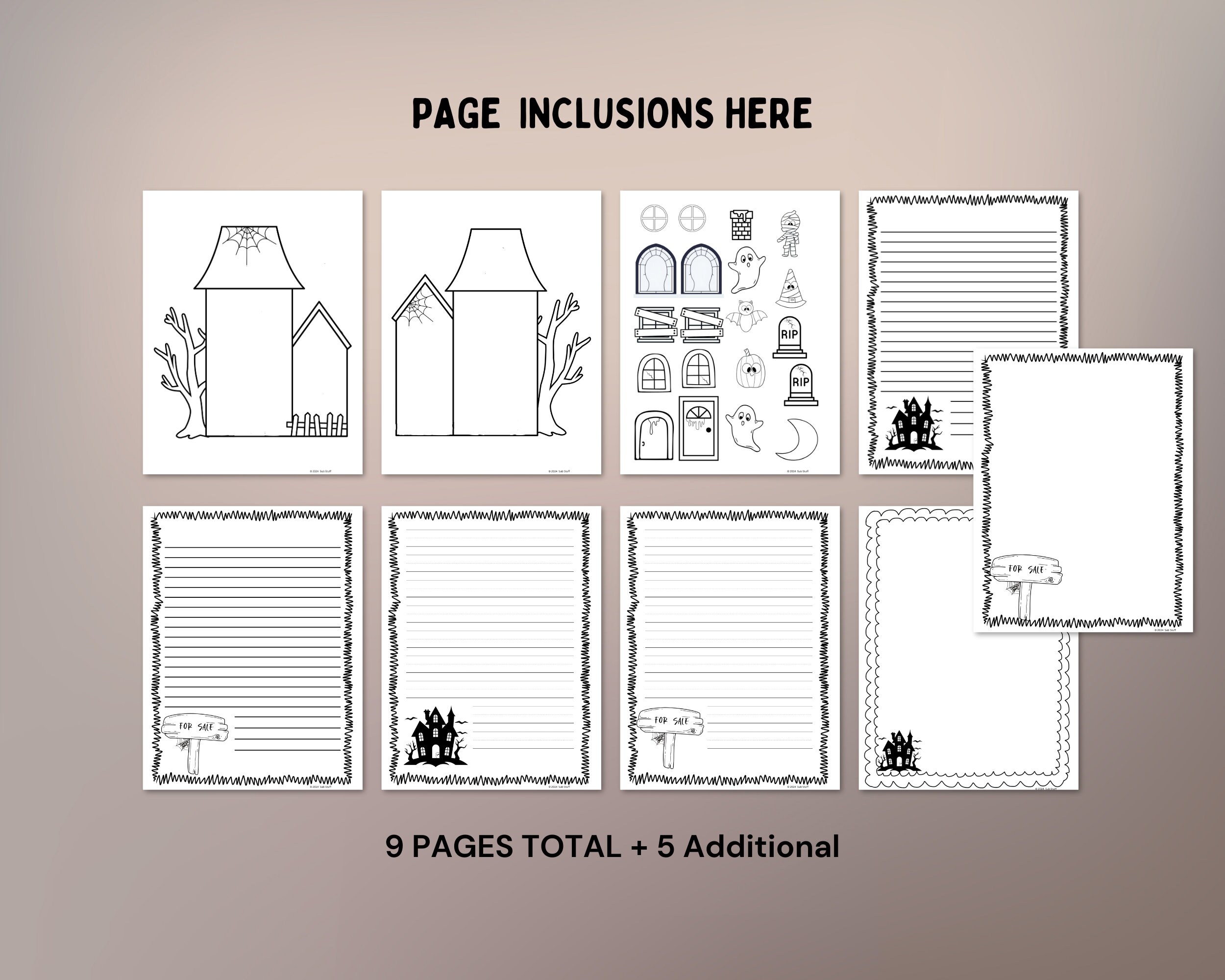 Build a Haunted House Craft Printable, Halloween Coloring Pages ...