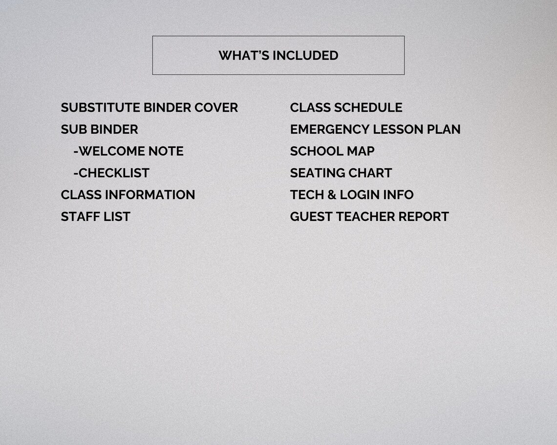 Substitute Teacher Binder Editable Template, Substitute Plans, Sub Plan ...