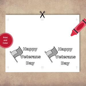Printable Coloring Veterans Day Cards - Etsy