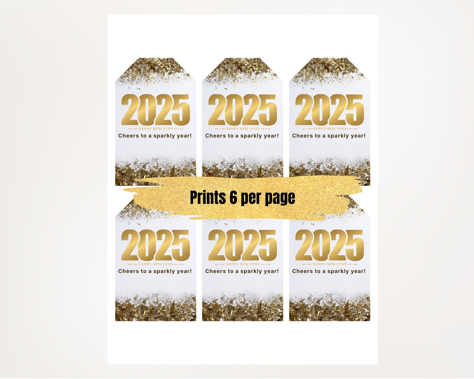 Happy New Year Gift Tag, Printable New Years Tag, New Years Eve Favor ...