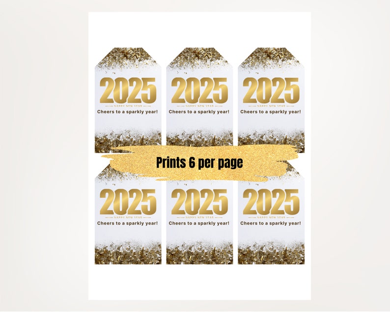 Happy New Year Gift Tag, Printable New Years Tag, New Years Eve Favor ...