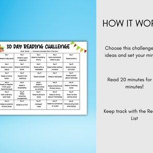 Summer Reading Tracker for Kids, 30 Day Reading Challenge, Printable ...