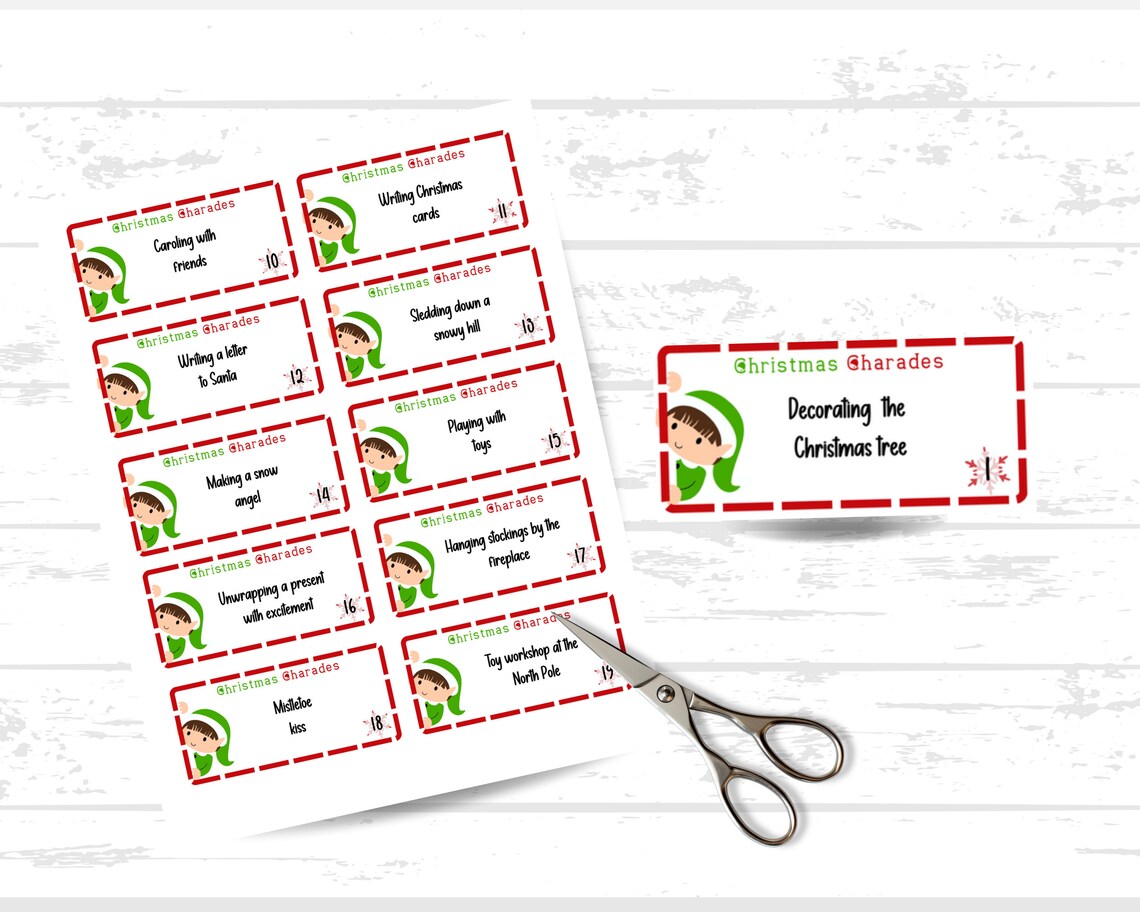 Christmas Charades, Christmas Printable Game, Christmas Party Game for ...
