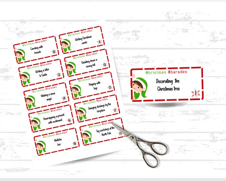 Christmas Charades, Christmas Printable Game, Christmas Party Game for ...