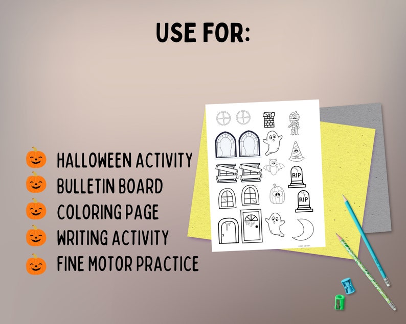 Build a Haunted House Craft Printable, Halloween Coloring Pages ...