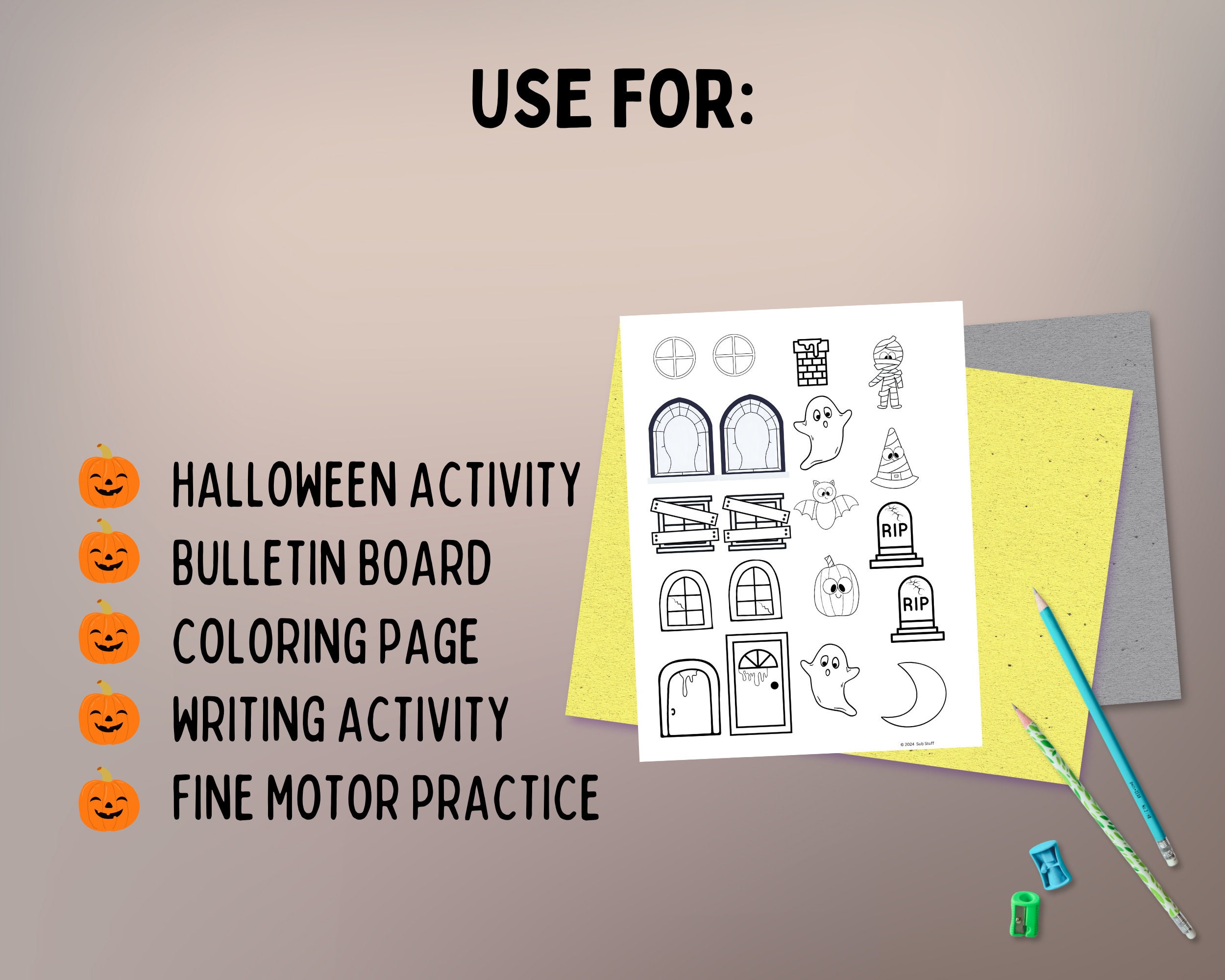 Build a Haunted House Craft Printable, Halloween Coloring Pages ...