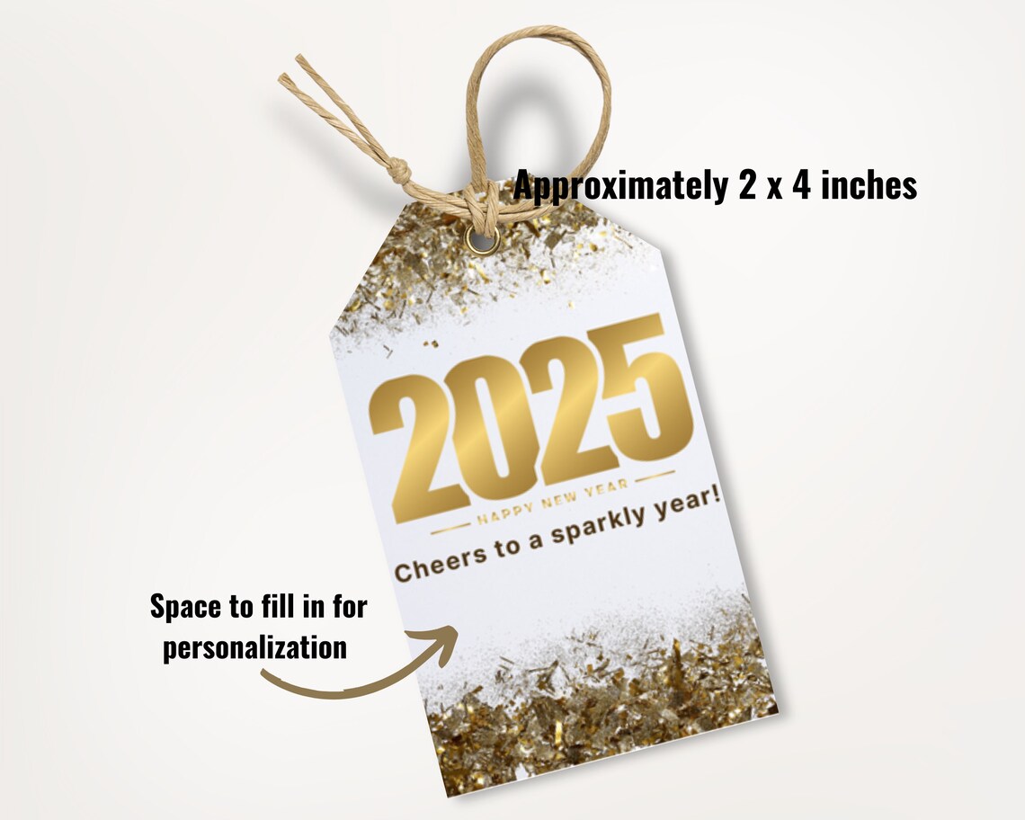 Happy New Year Gift Tag, Printable New Years Tag, New Years Eve Favor ...