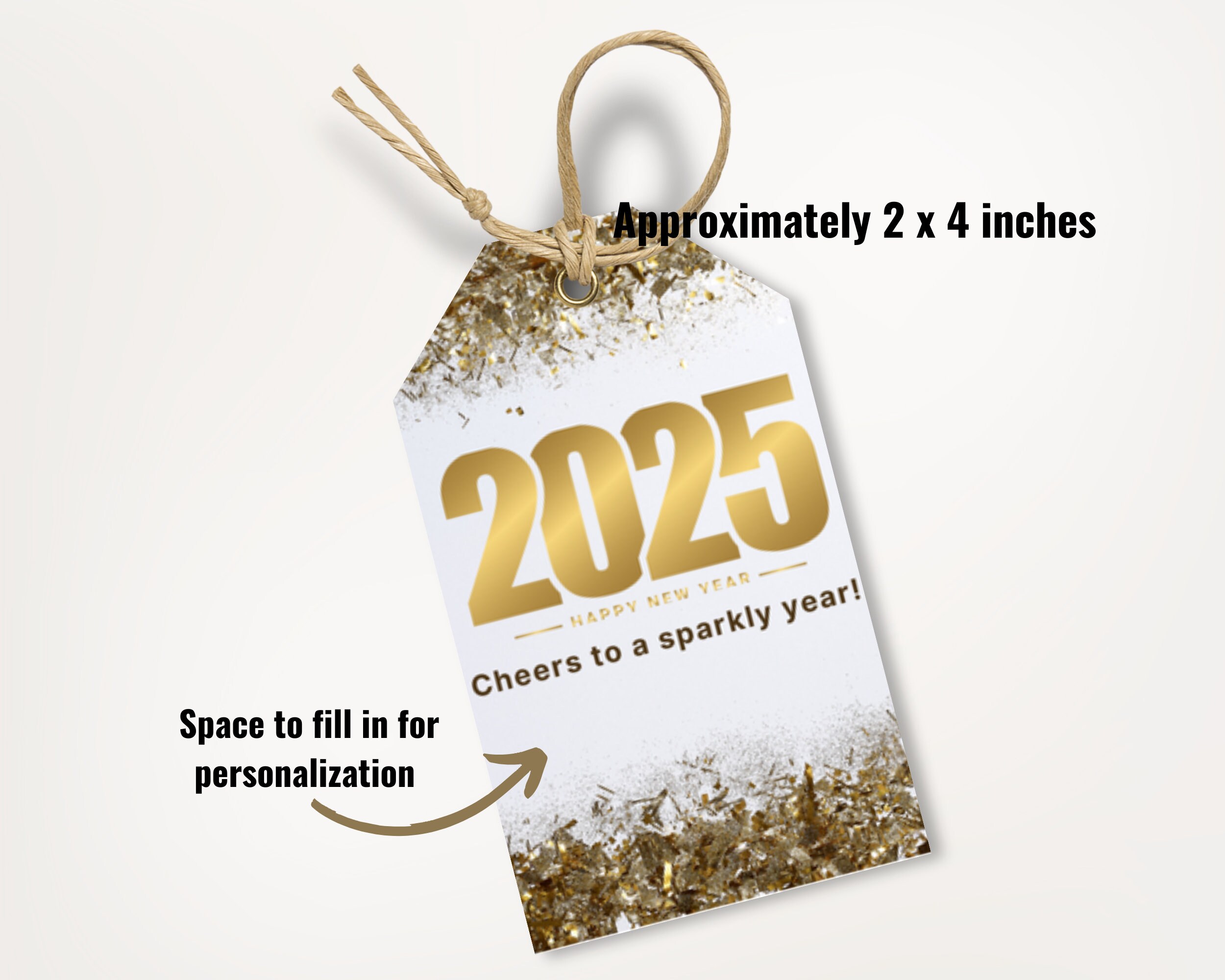 Happy New Year Gift Tag, Printable New Years Tag, New Years Eve Favor ...