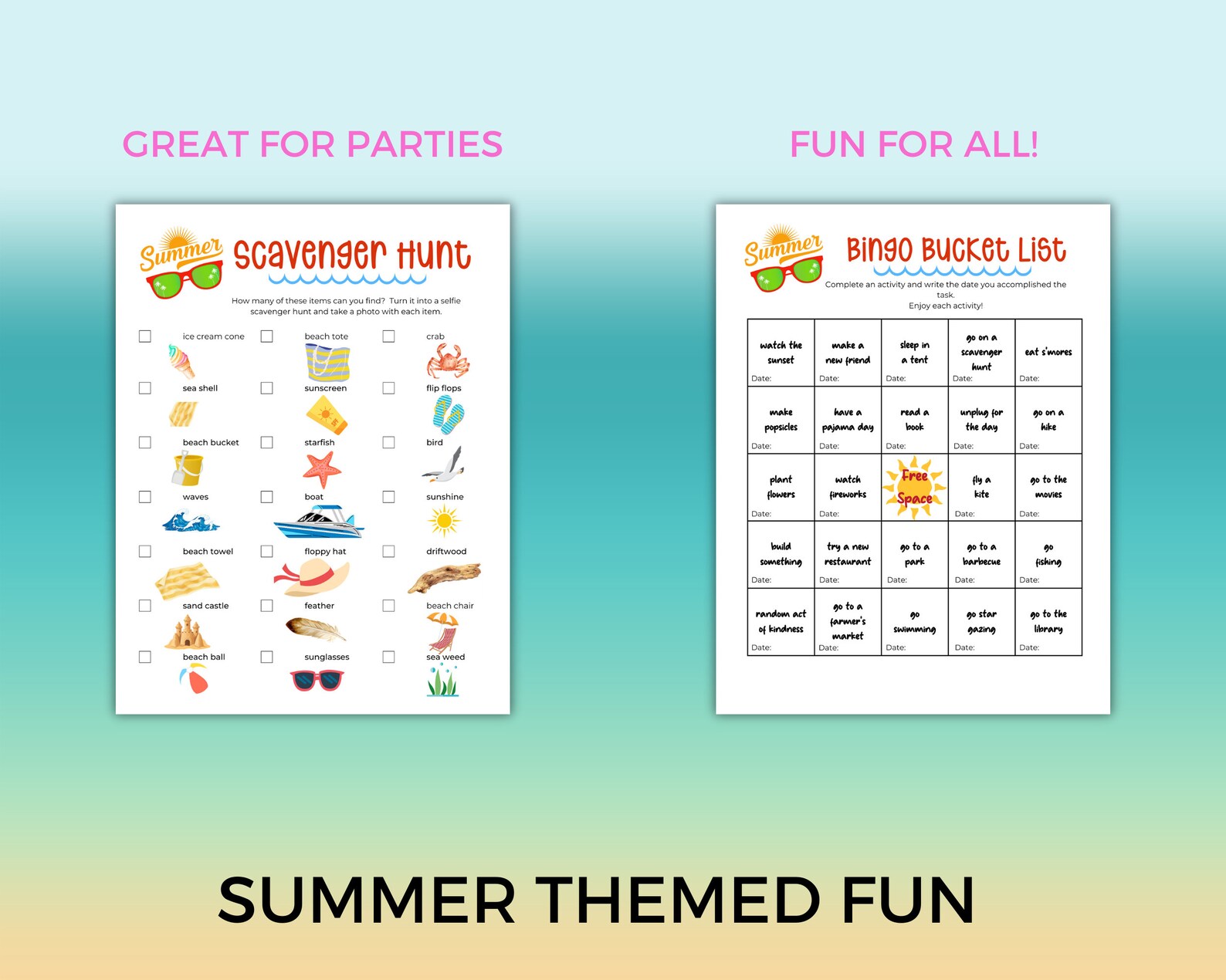 Summer Party Game Bundle Printable, 12 Games and Activities, Barbecue ...