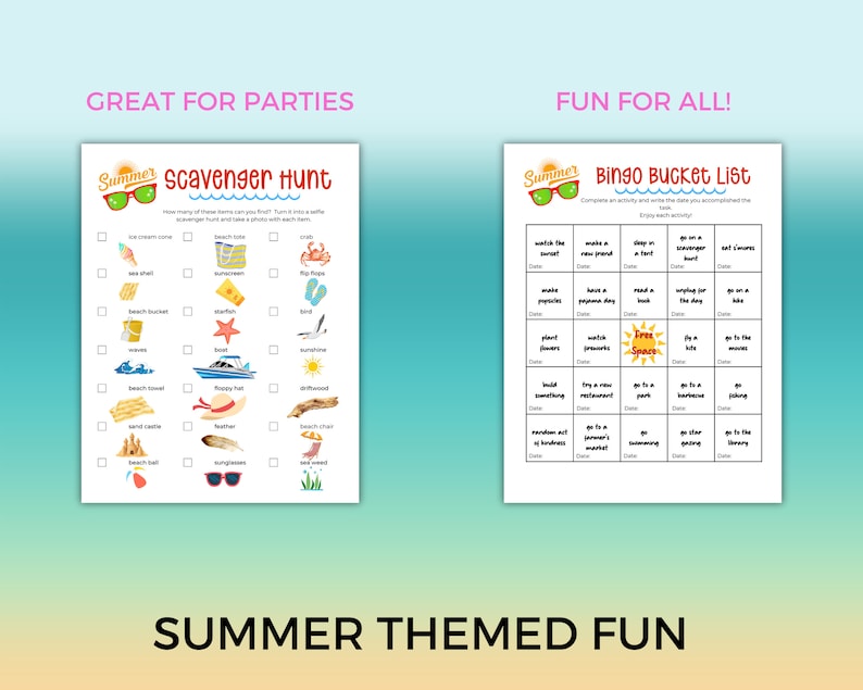 Summer Party Game Bundle Printable, 12 Games and Activities, Barbecue ...
