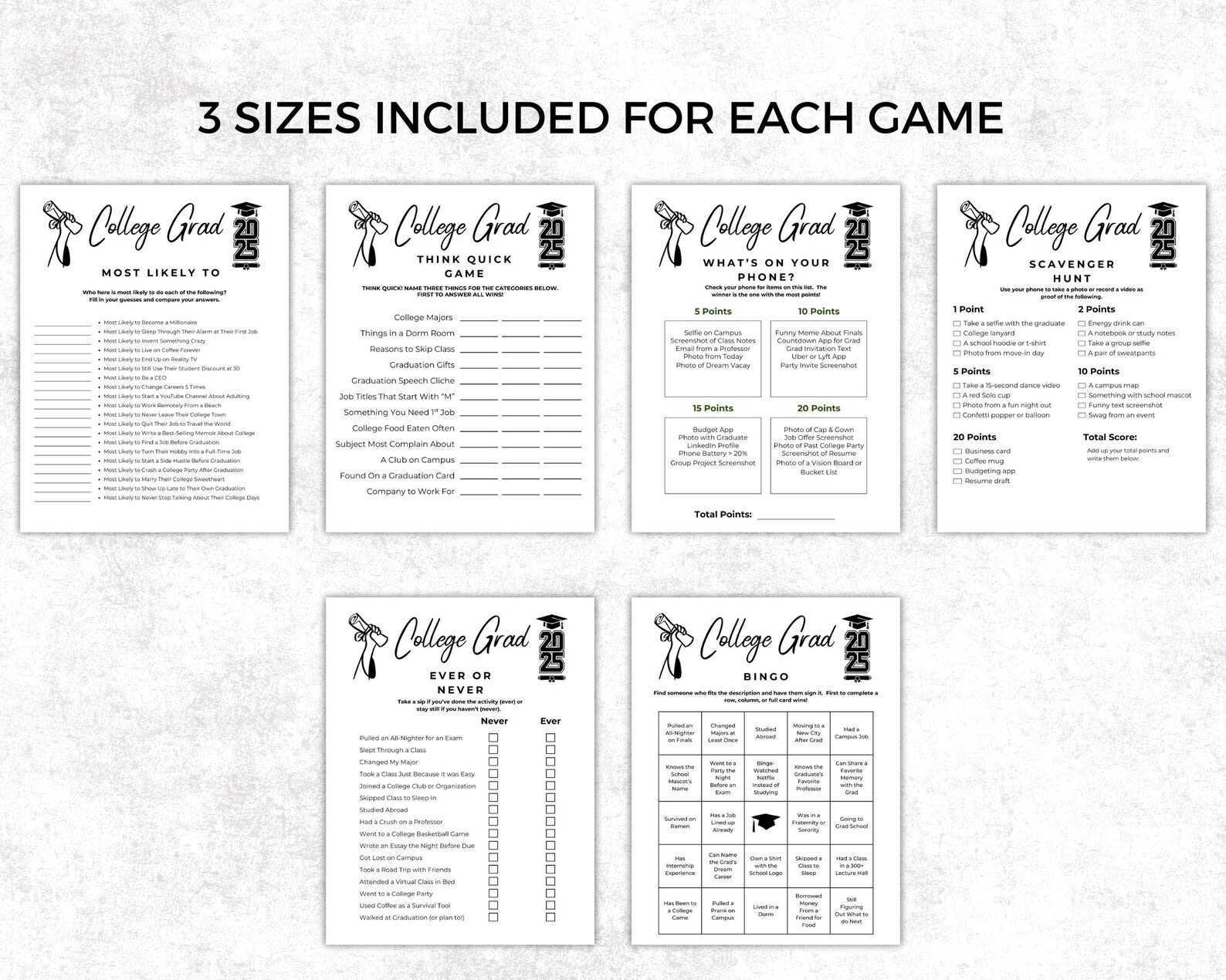 2025 Graduation Party Games, College Graduation Games, Class of 2025 ...