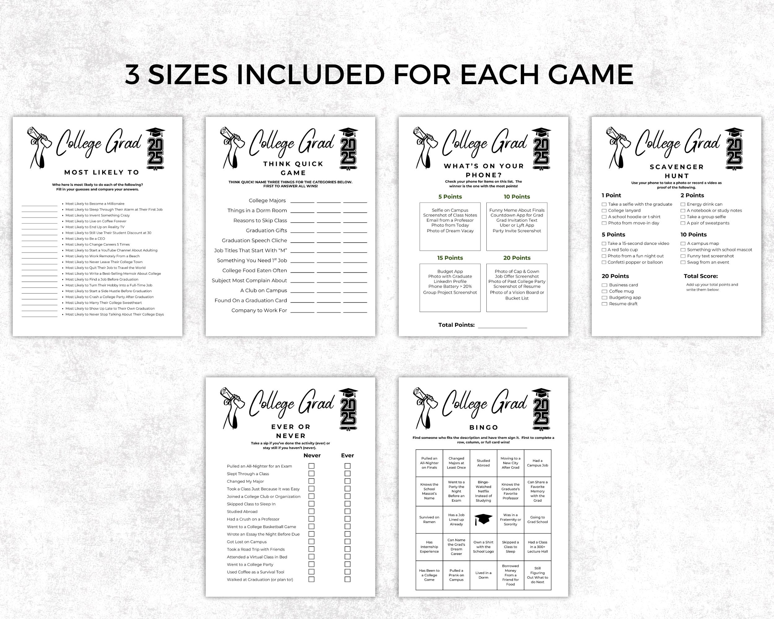 2025 Graduation Party Games, College Graduation Games, Class of 2025 ...