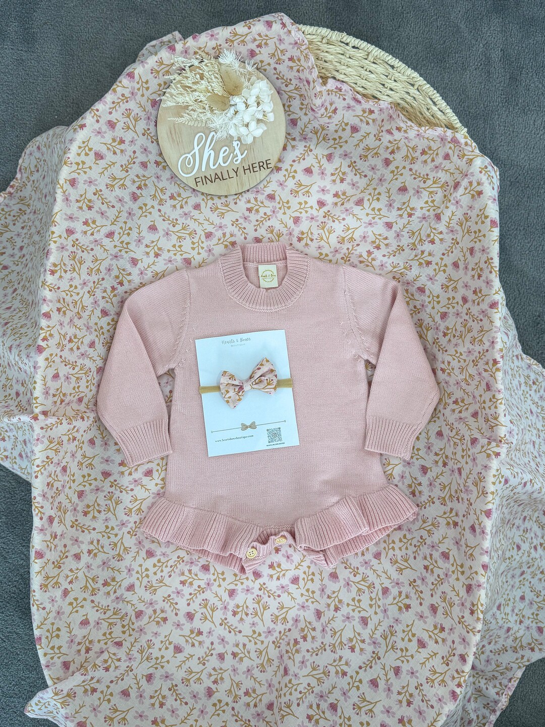 Baby Girl Muslin posie Swaddle and Bow Set - Etsy