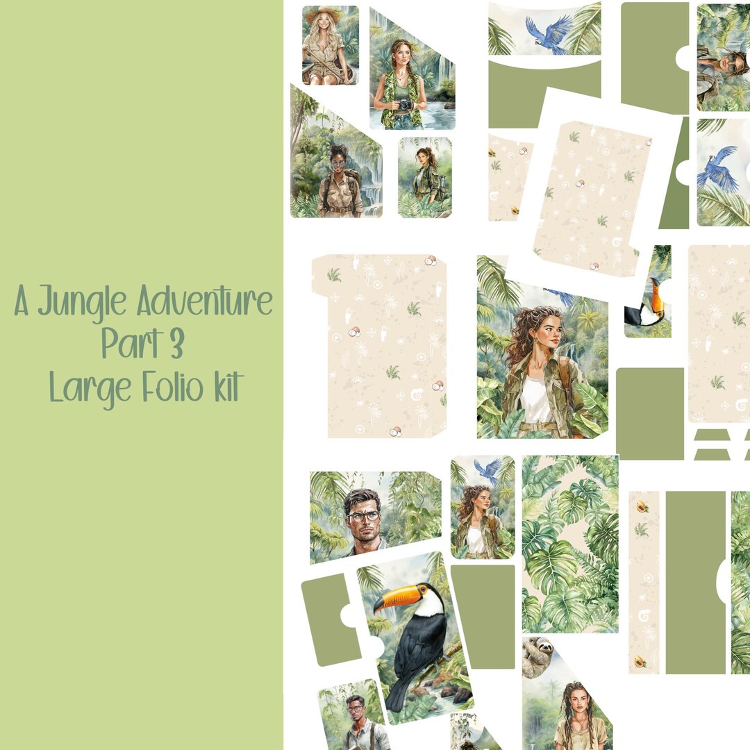 A Jungle Adventure Part 3 Folio Kit Scrapbooking, Ephemera, Journal ...