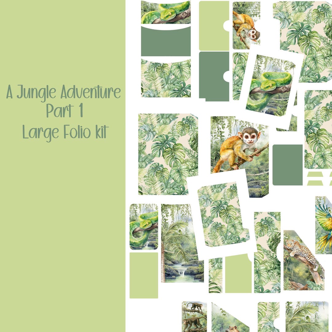 A Jungle Adventure Part 1 Folio Kit Scrapbooking, Ephemera, Journal ...