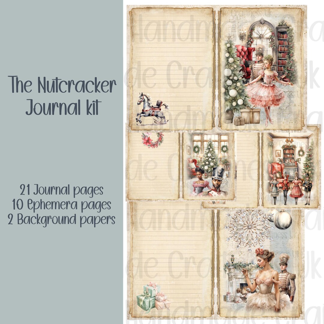 The Nutcracker Junk Journal Kit Digital Download, Christmas Cards ...