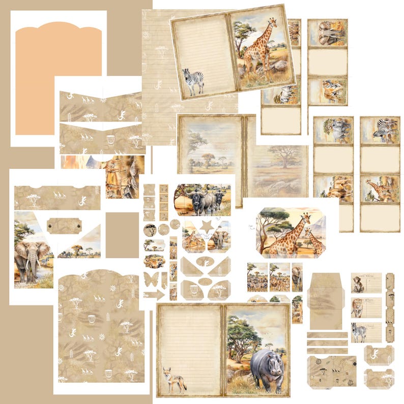 A Safari Adventure Extras Kit Scrapbooking, Ephemera, Journal, Digital ...
