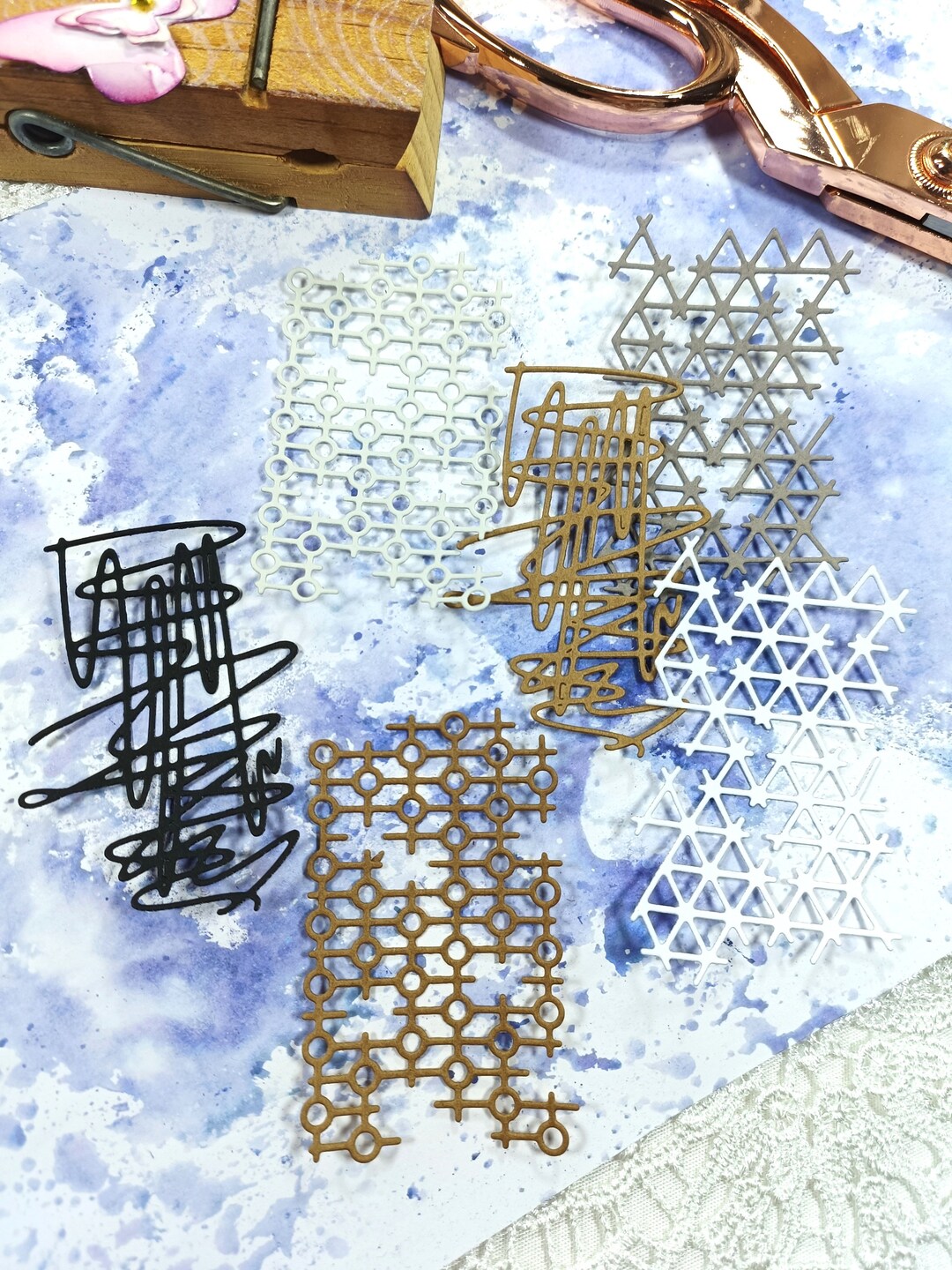 Set of 5 Die Cuts Background Die Cuts Card Making Journal - Etsy