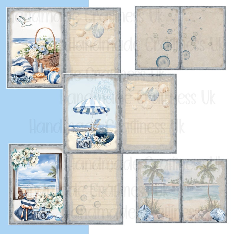 At the Beach Junk Journal Kit Digital Download - Etsy