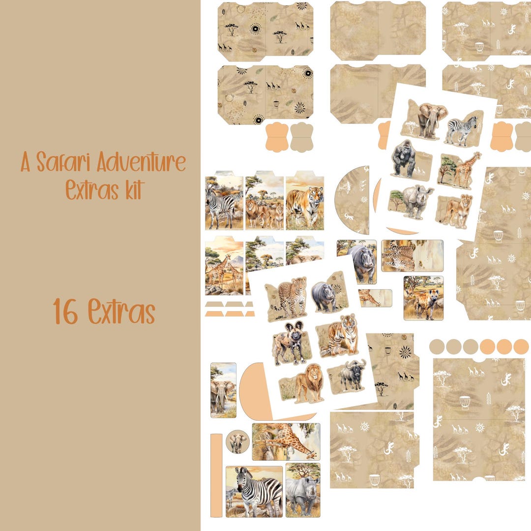 A Safari Adventure Extras Kit Scrapbooking, Ephemera, Journal, Digital ...