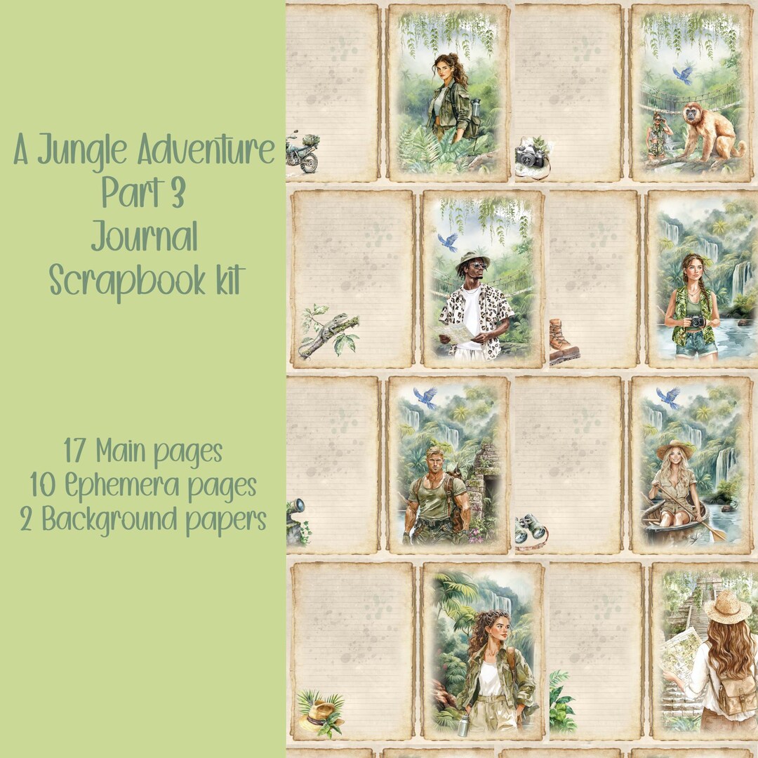 A Jungle Adventure Part 3 Scrapbooking, Ephemera, Journal, Digital ...
