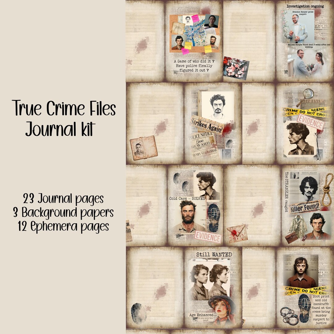 True Crime Scrapbooking, Ephemera, Journal, Digital Download - Etsy