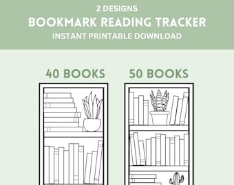 Bookshelf Reading Tracker Printable Bookmark, Instant Download PDF ...