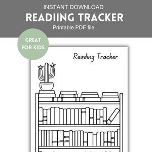 Bookshelf Reading Tracker Printable, Cute Reading Log, Reading ...