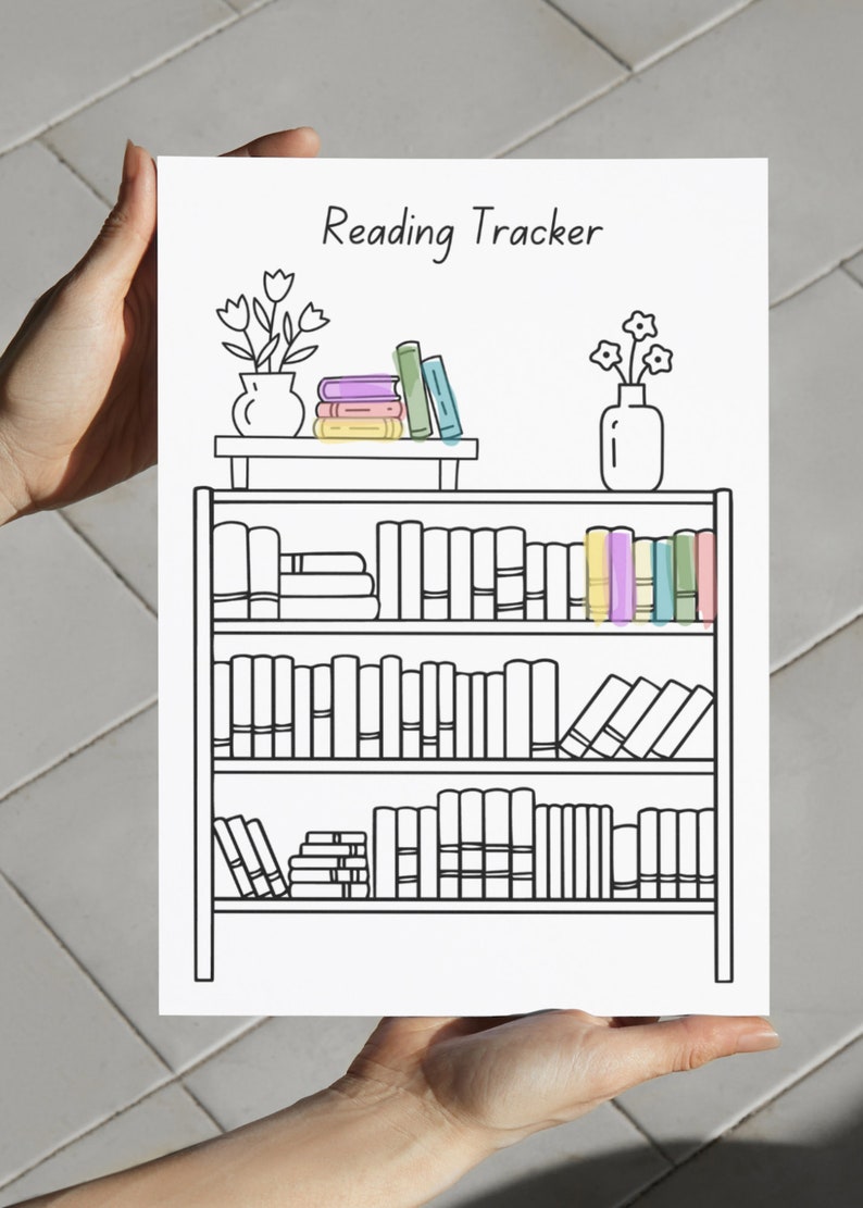 Bookshelf Reading Tracker Printable, Cute Reading Log, Reading ...