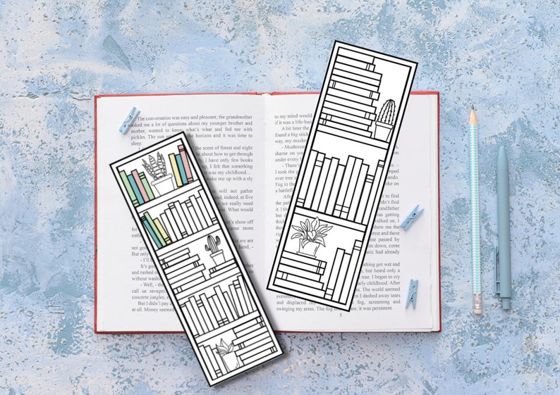 Bookshelf Reading Tracker Printable Bookmark, Instant Download PDF ...