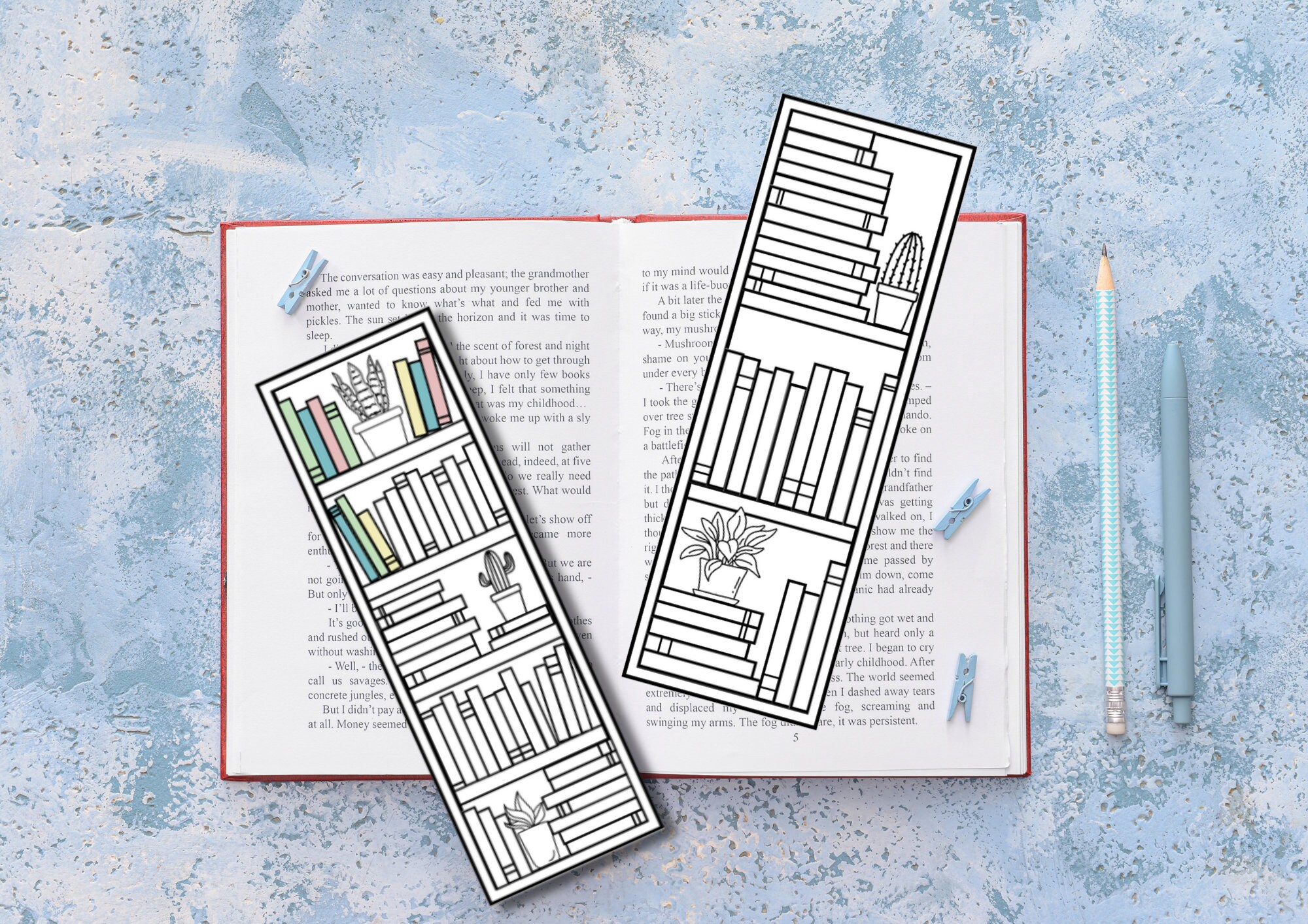 Bookshelf Reading Tracker Printable Bookmark, Instant Download PDF ...