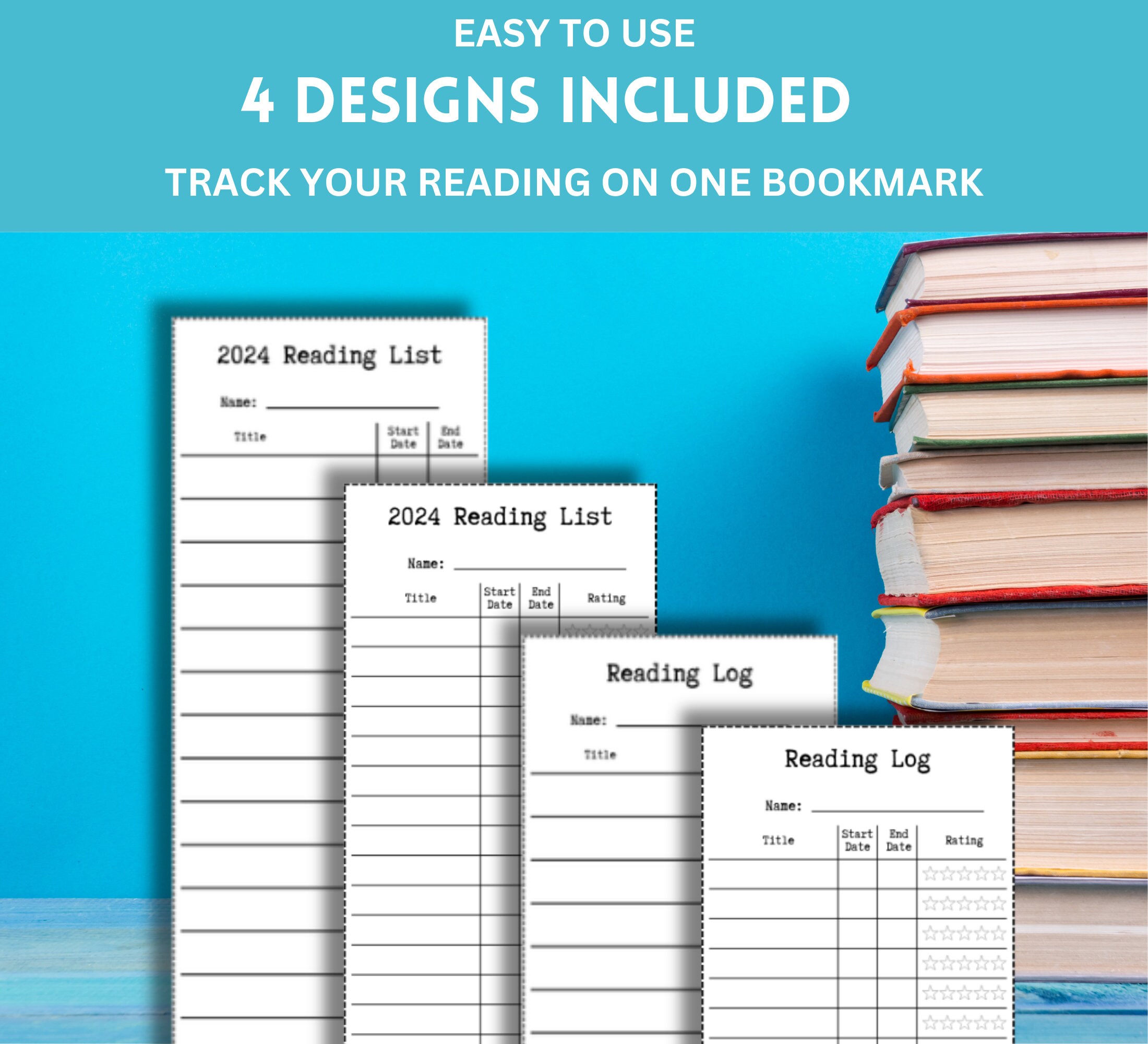 Reading Log Bookmark Printable 2024, Instant Download PDF, Reading List ...