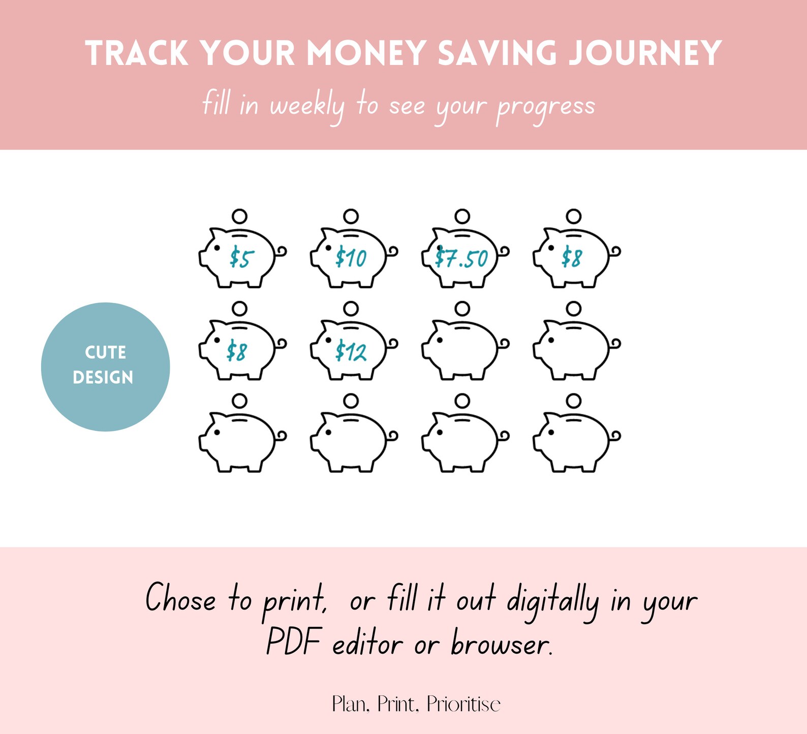 January 2024 Savings Challenge, Month Money Saving Tracker, Printable ...