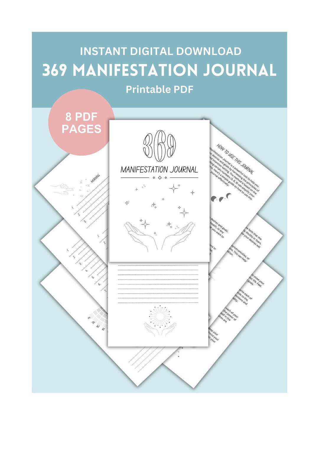 369 Guided Manifestation Journal and Workbook, Daily Manifestation ...