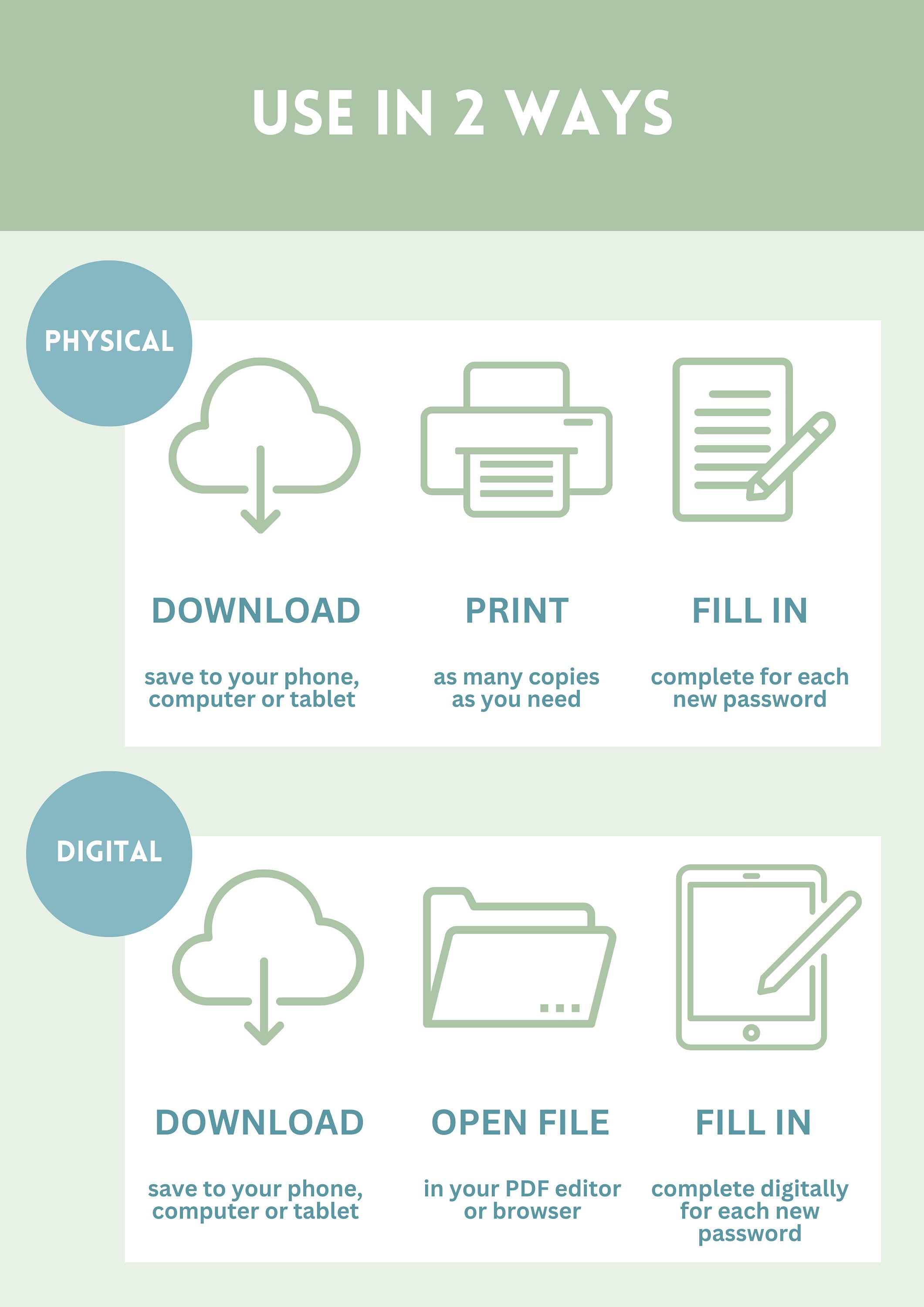 Password Tracker Printable Download, Fillable Pdf, 2 Versions, Wtf is ...